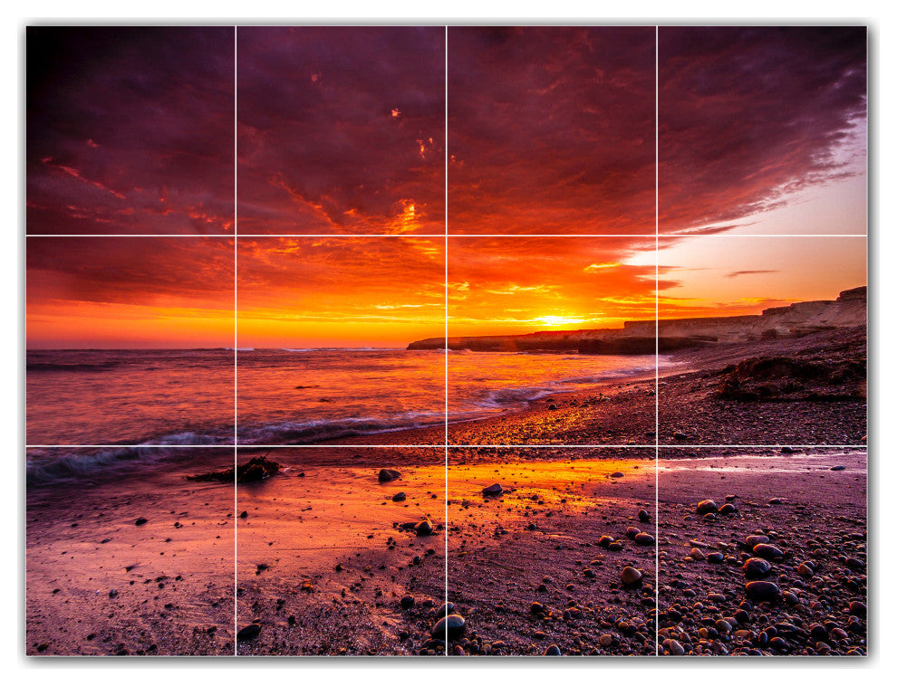Sunset Ceramic Tile Wall Mural HZ500979-43M. 24" x 18"