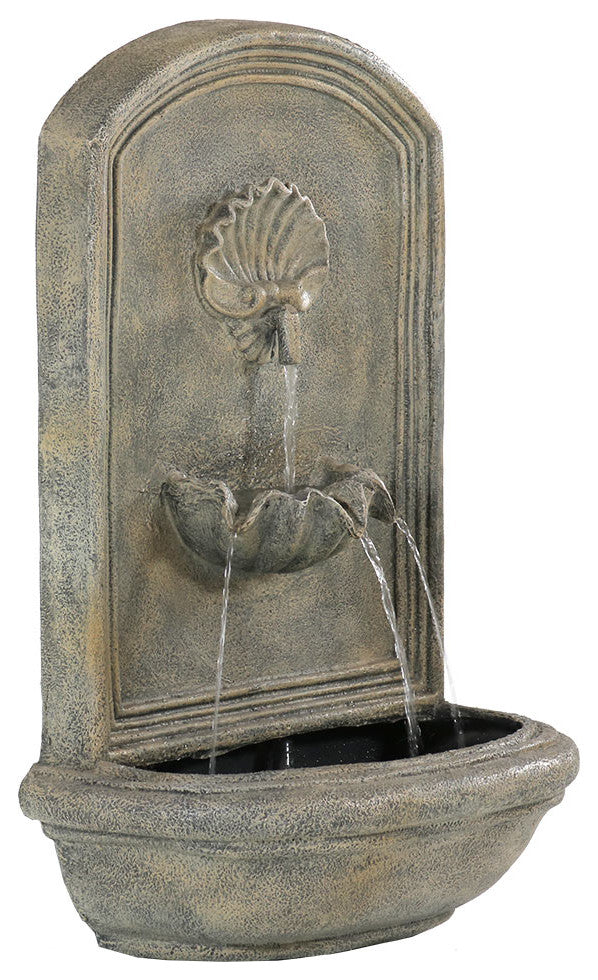 Sunnydaze Seaside Electric Wall Water Fountain Lightweight - French Li