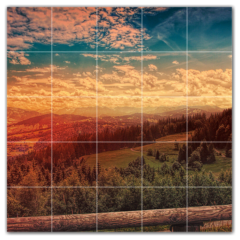 Sunset Ceramic Tile Wall Mural HZ500984-55M. 30" x 30"