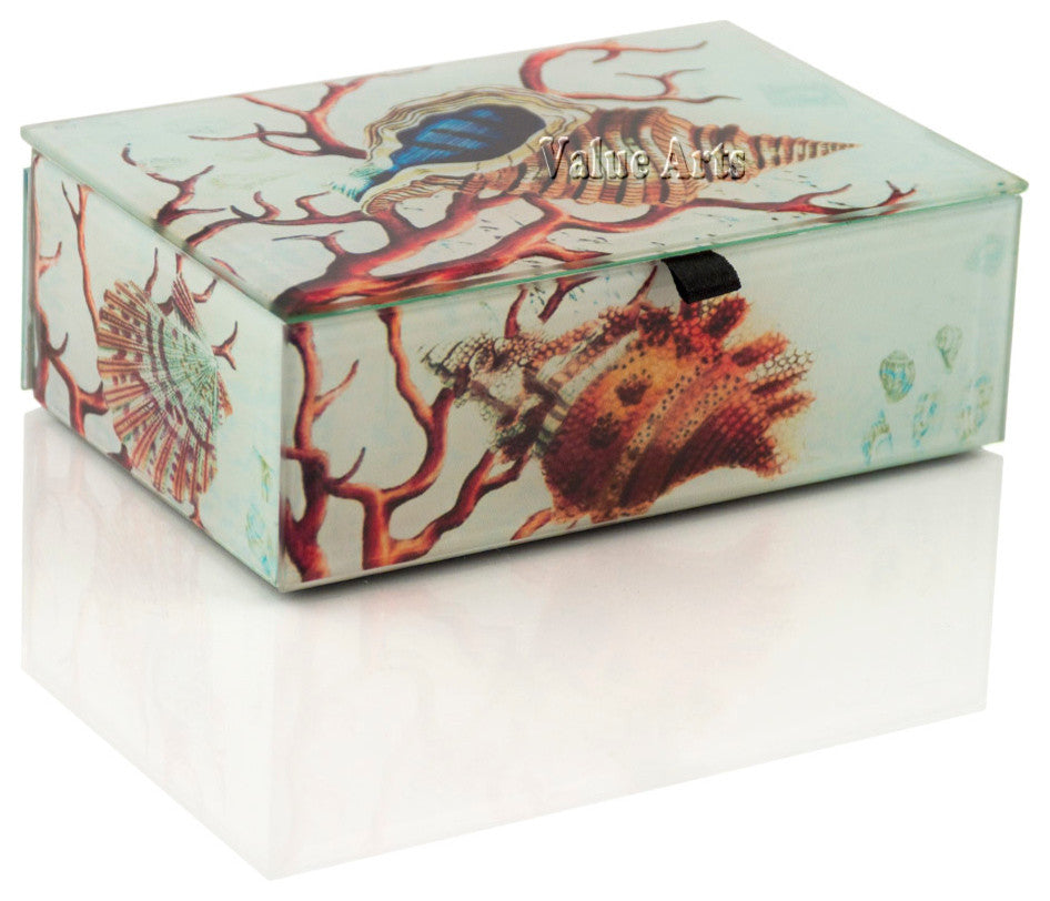 Glass Sea Shell Keep Sake Box