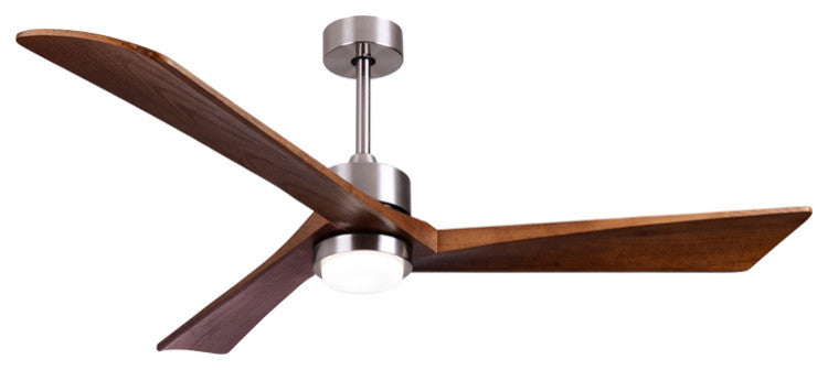 60" European Styled Ceiling Fan With Lamp, Solid Wood Blades, Black, W