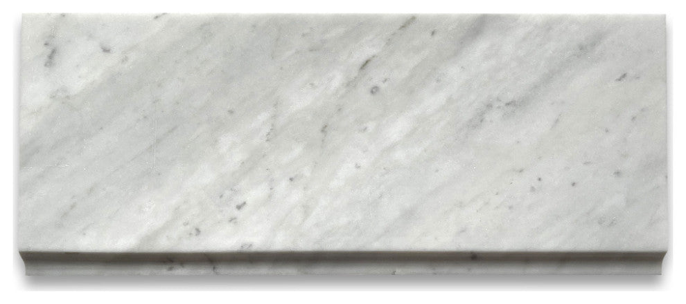 Carrara White Marble Venato Carrera Baseboards Trim 5"x12" Polished, 1