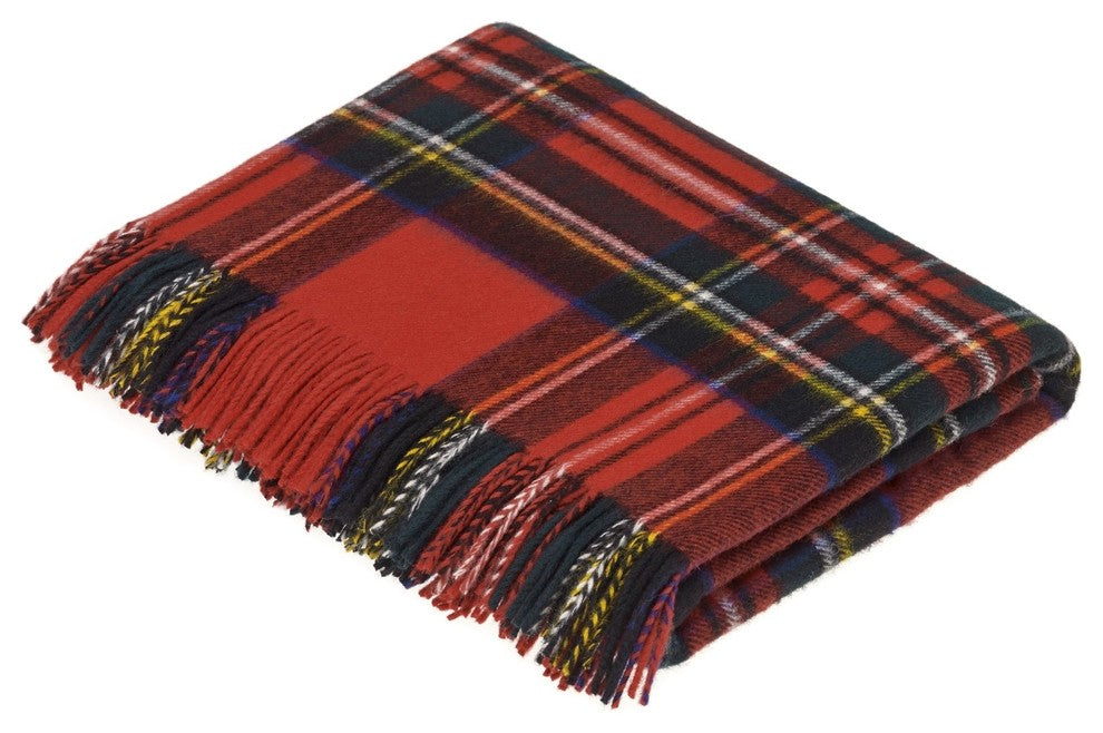 Tartan, Merino Lambswool, Royal Stewart, Throw Blanket