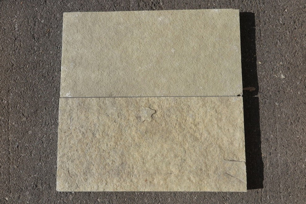 French Vanilla Limestone Tiles, Natural Cleft Face, Gauged Back Finish