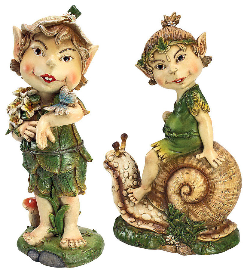 Set Perry And Pixie Gnome Statues
