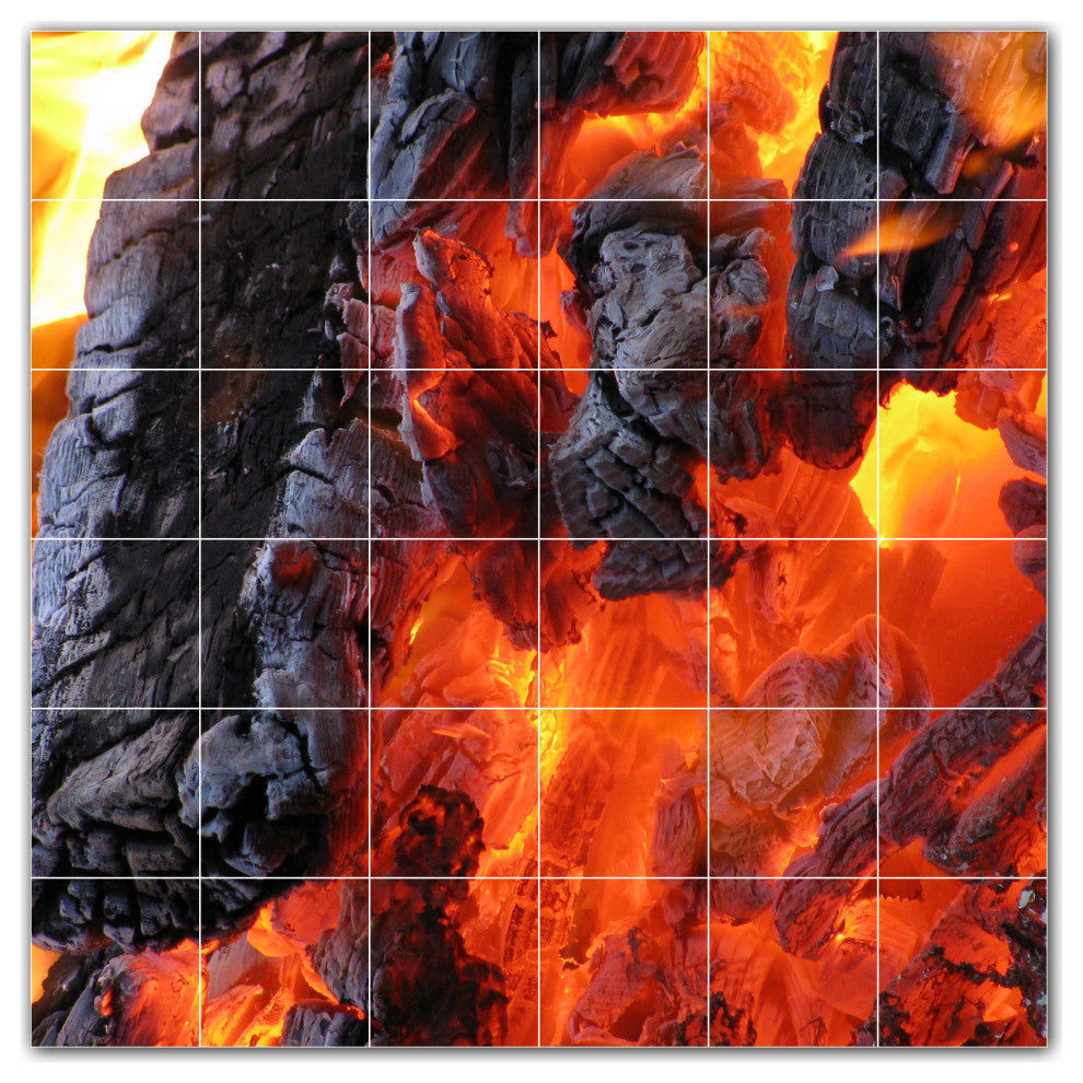Fire Ceramic Tile Wall Mural Hz500611-66l. 48" X 48"