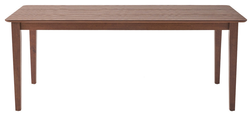 Odelia Rectangular 8-Seat Farmhouse Dining Table, Walnut Finish