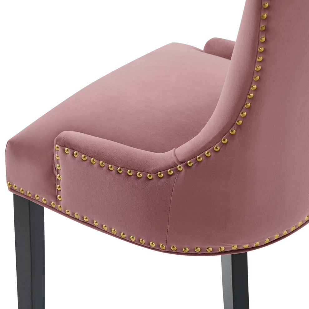 Dining Chair, Nailhead, Set of 2, Pink, Velvet, Modern, Cafe Bistro Ho