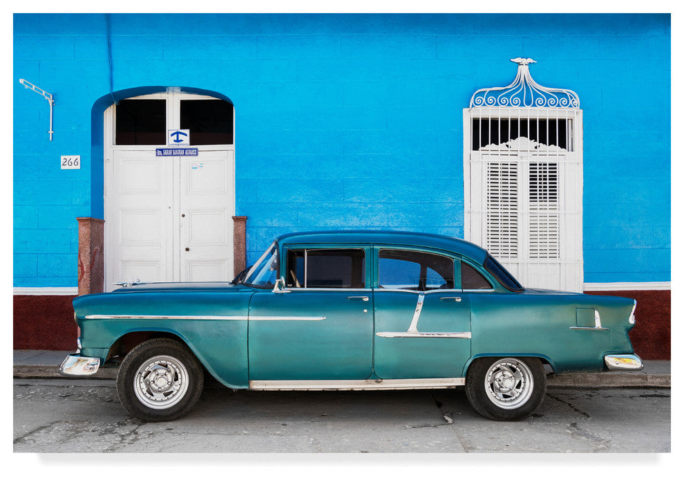 "Old Blue Car" by Philippe Hugonnard, Canvas Art, 12"x19"