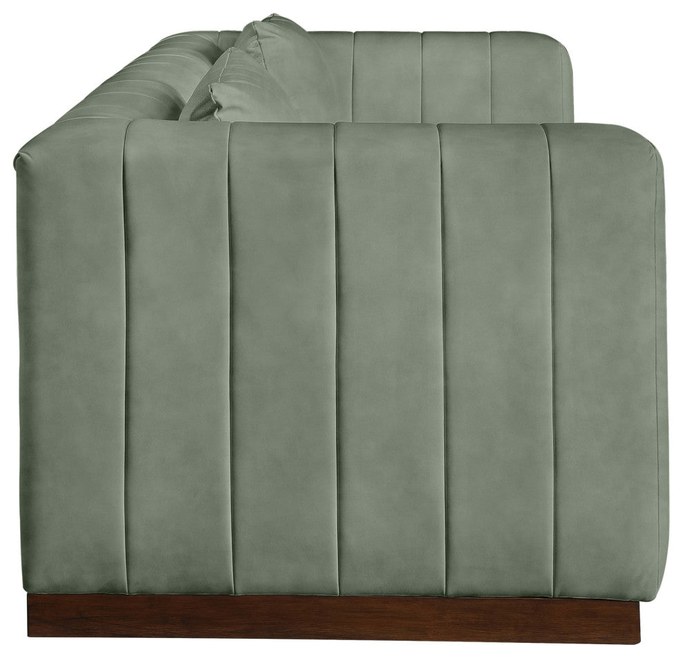 Mallina Upholstered Sofa Green Vegan Leather
