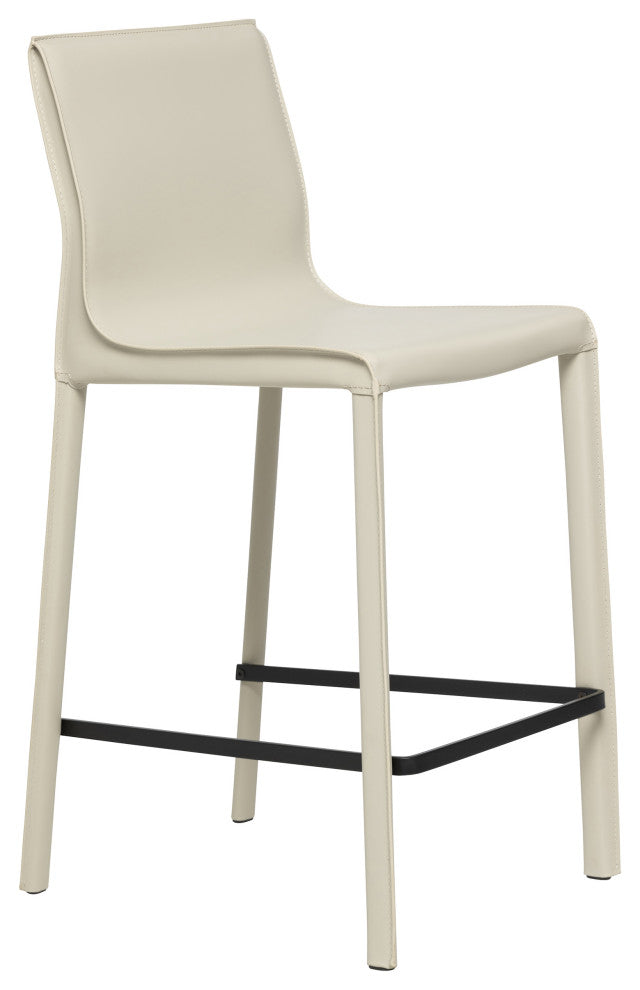 Elite Living Stan Leather 26" Counter Height Bar Stool, Stone