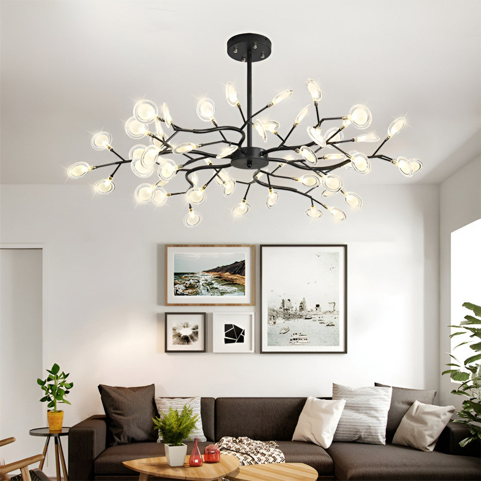 Altavilla Vicentina | Gold/Black Nordic Design Flower LED Chandelier,