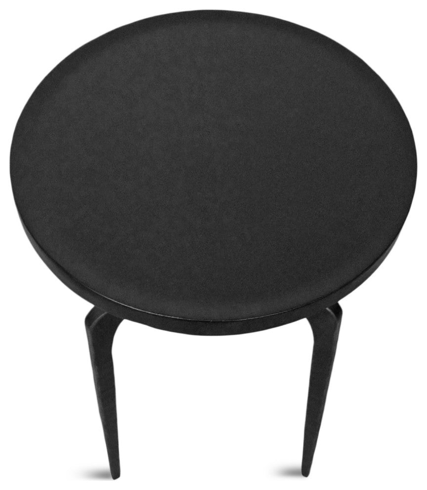 Black Steel 3 Leg Accent Table