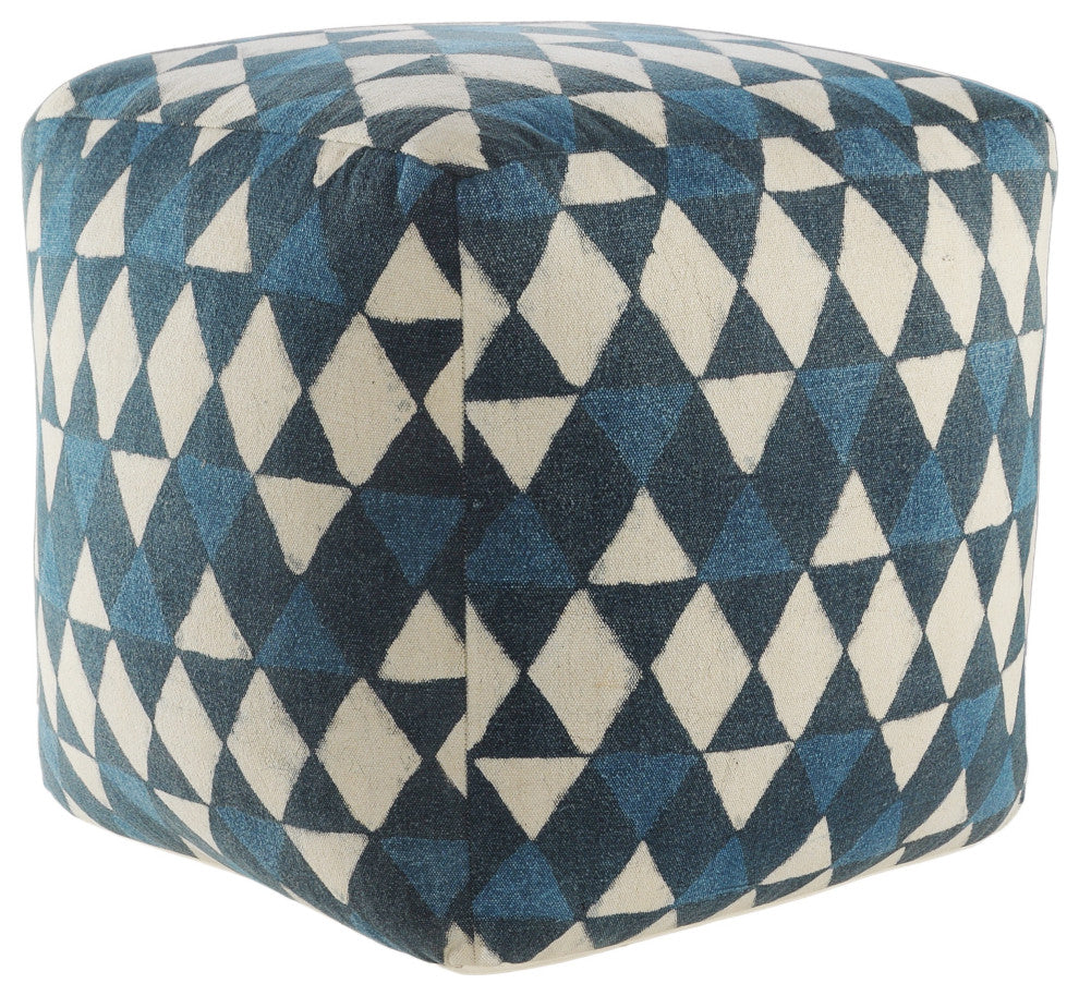 Modern Diamond and Triangle Geometric Pouf