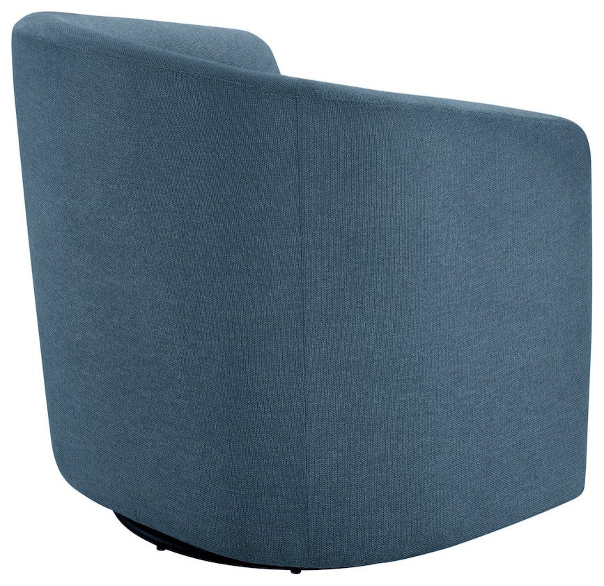 Amhurst Blue Swivel Barrel Chair