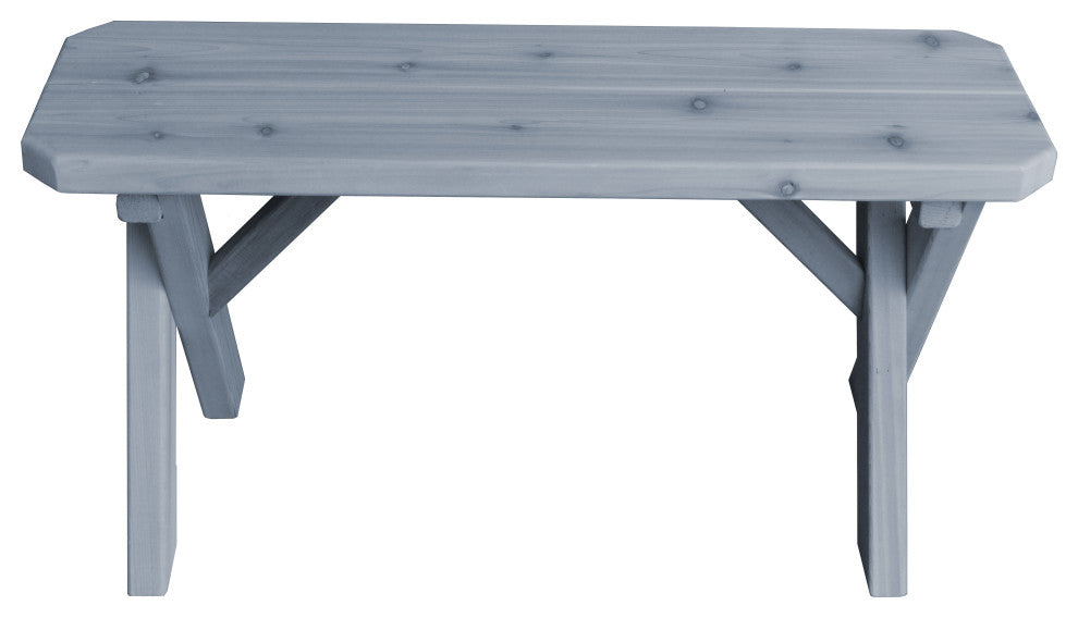 Cedar Cross-Leg Bench, Gray Stain, 3 Foot