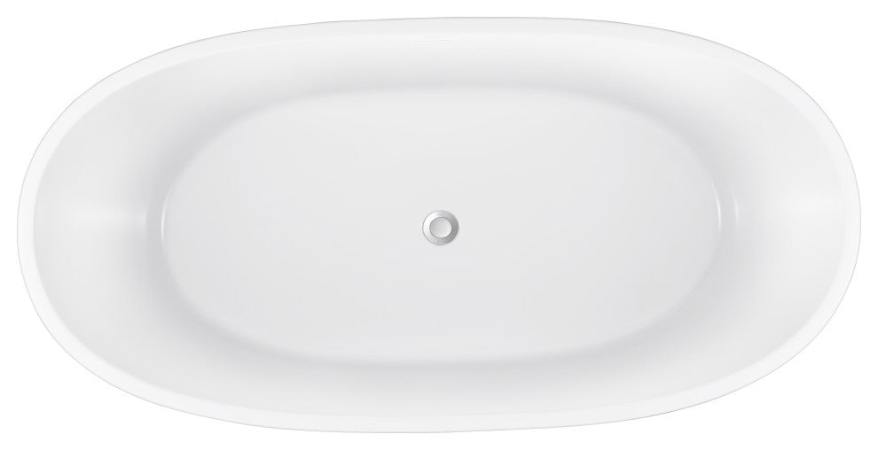 Freestanding Bathtub, 100% Acrylic Soaking Tub, Blue, 59"
