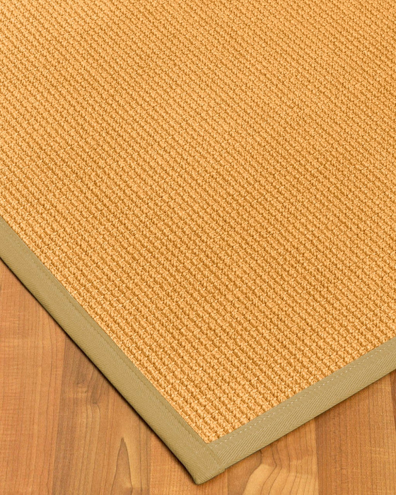 Natural Area Rugs Davlin Custom Sisal Rug, 8', Round Sage Border