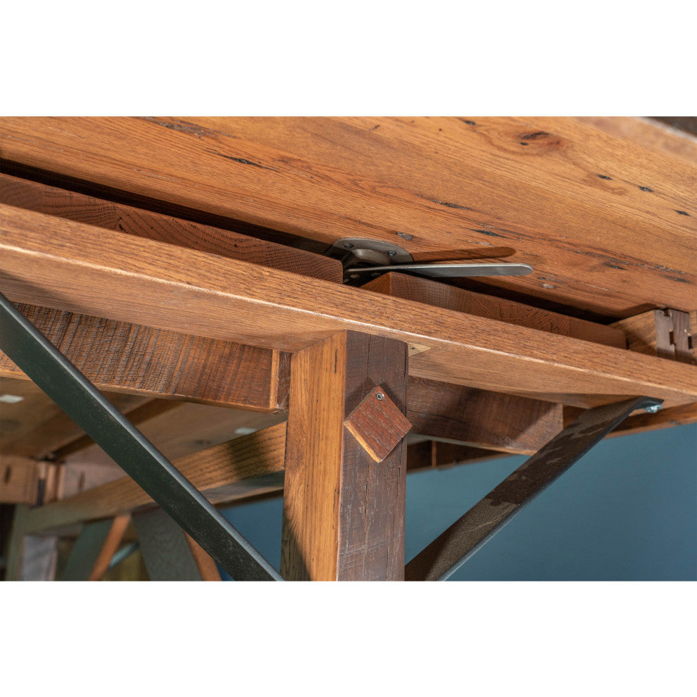 Norway Industrial Farmhouse Dining Table, Natural, 42"x108", 2 Middle