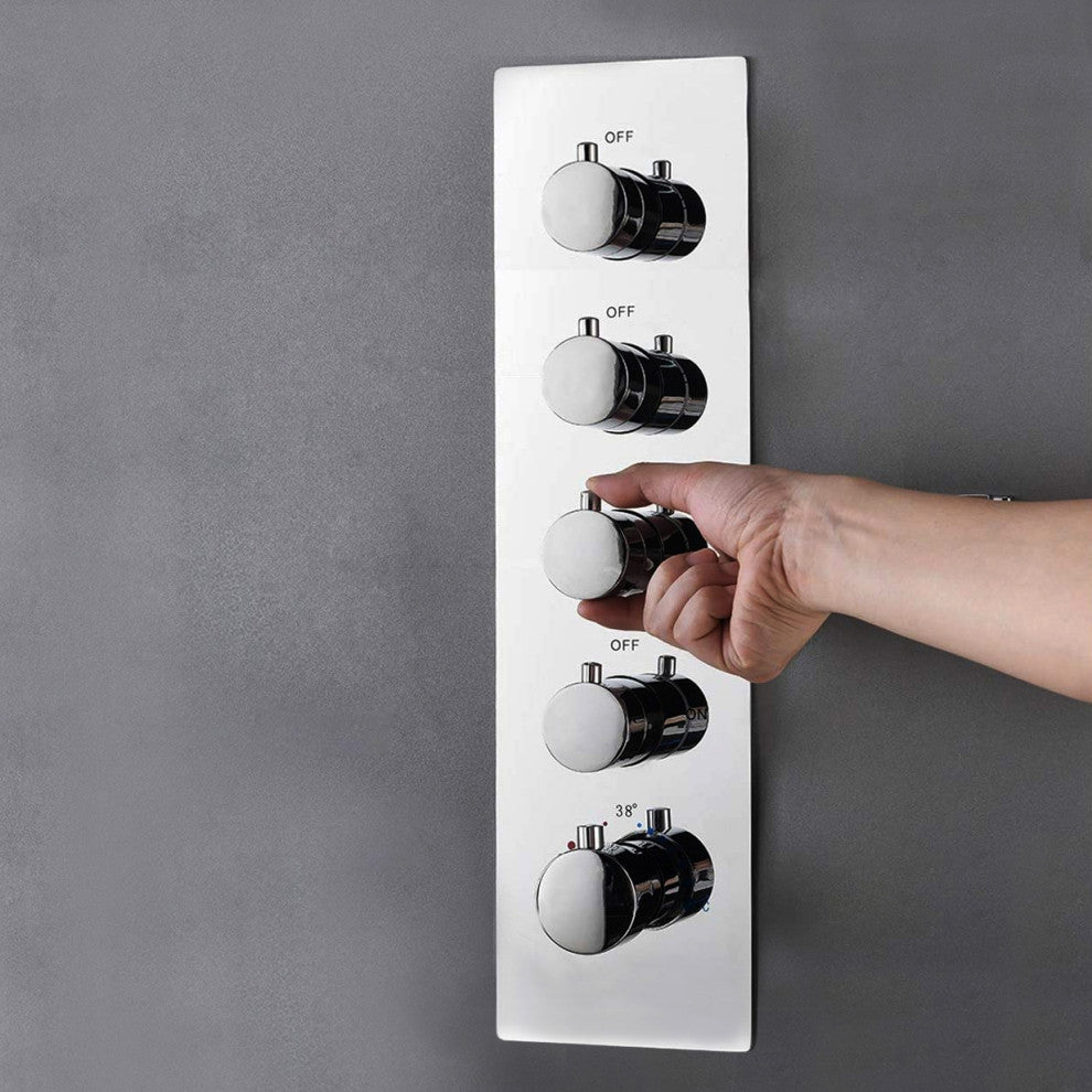 Fontana Shower Four Function Shower Mixer Thermostatic Valve Vertical