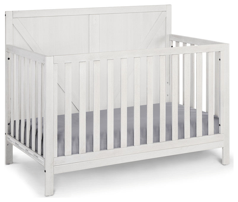 Gray Solid and Manufactured Wood Standard Four In One Convertible Crib