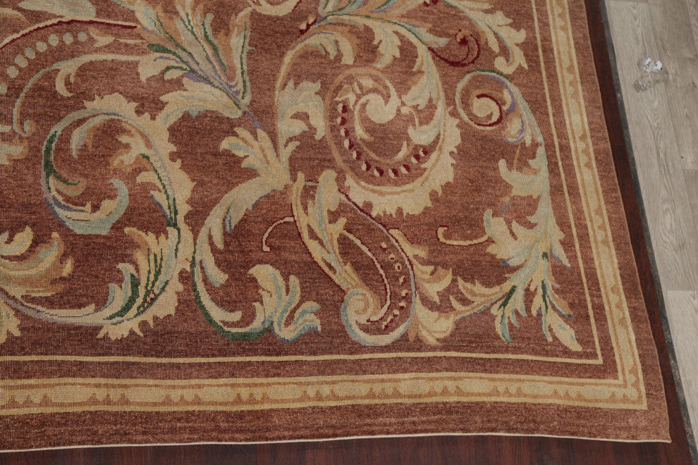 Consigned, Vintage All-Over Hand-Tufted French Toile Oriental Rug, Bro
