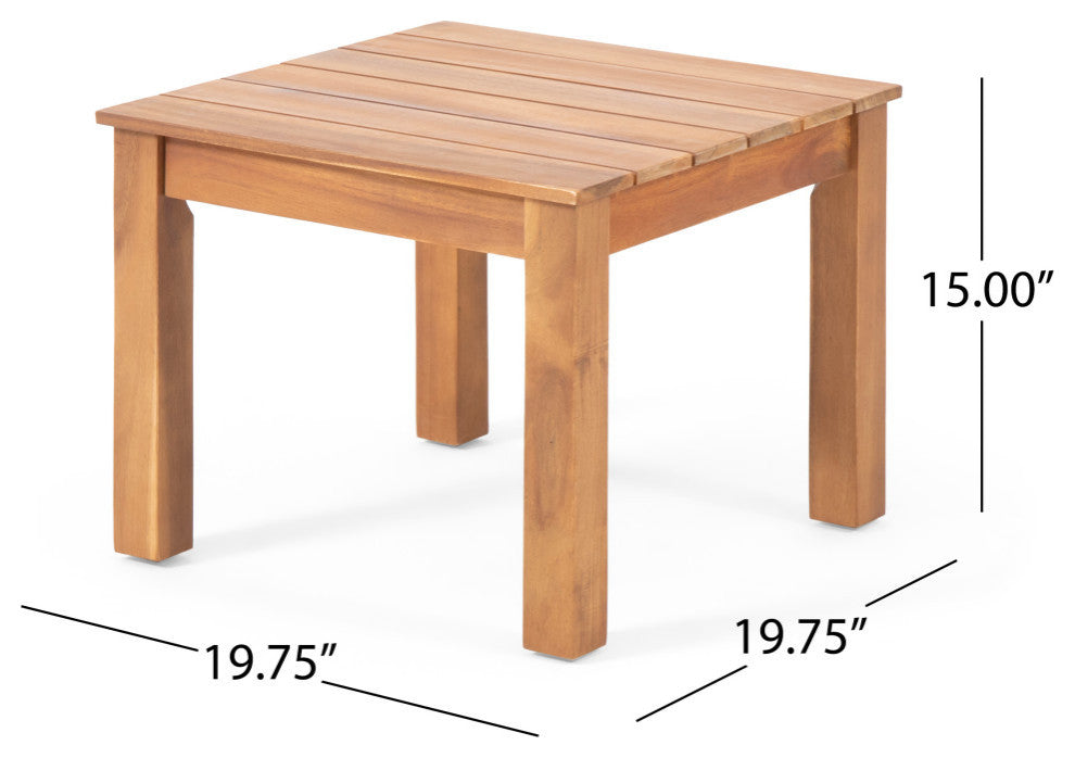 GDF Studio Yetta Outdoor End Table, Brown Patina Finish