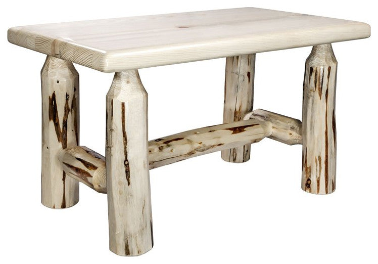 Montana Woodworks Handcrafted Transitional Wood Ottoman in Natural
