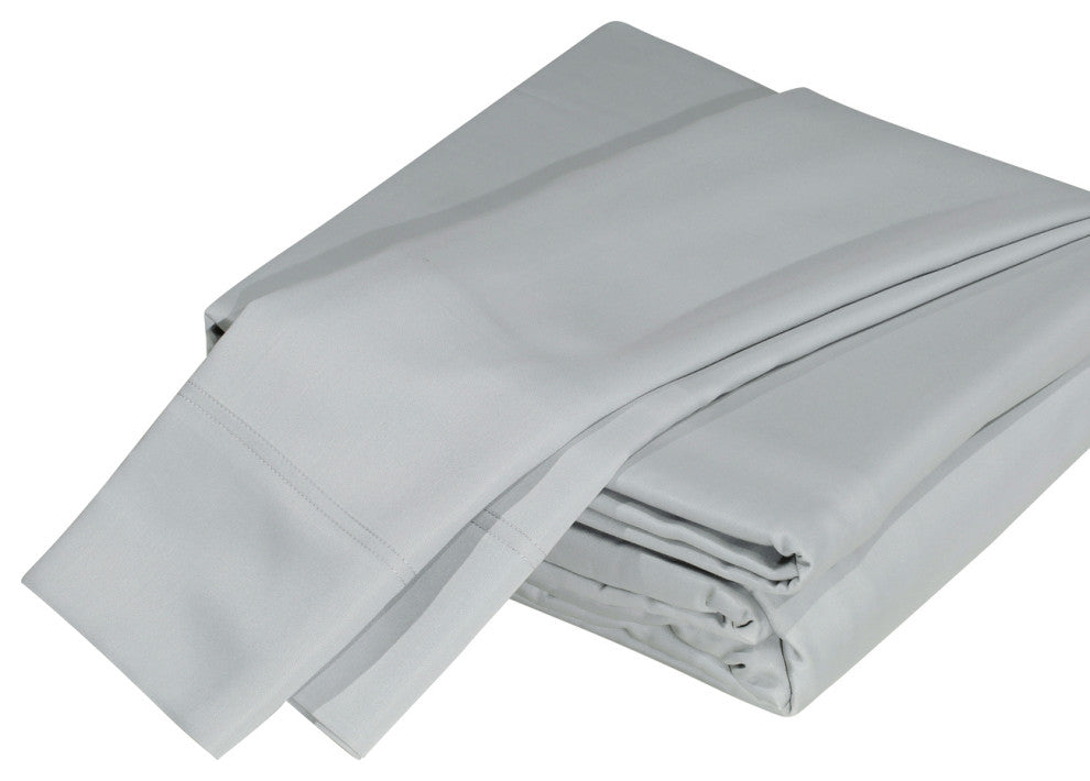 Organic 100% Eucalyptus Fiber Tencel 4-Piece Sheet Set, Dove Gray, Que
