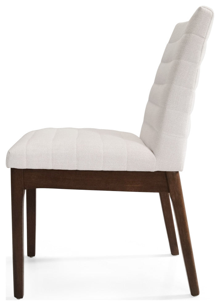 Elisson Mid Century Modern Channel Stitch Dining Chairs, Set of 6, Lig