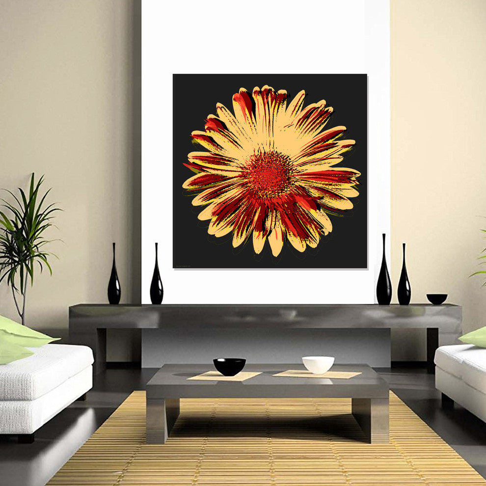 Daisy Pop Art Print, #2, 48x48 Stretched