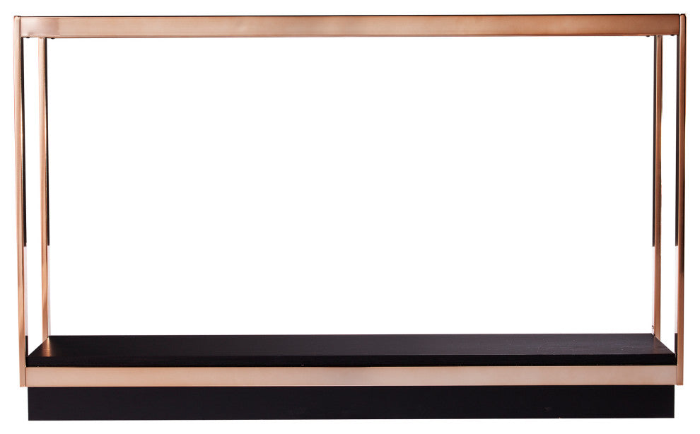 Lexington Glass-Top Console Table, Champagne and Black