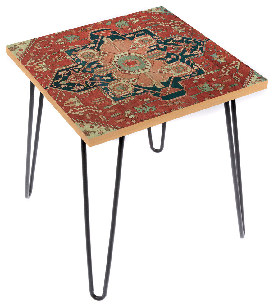 Serapi Abrash Side Table, 20"