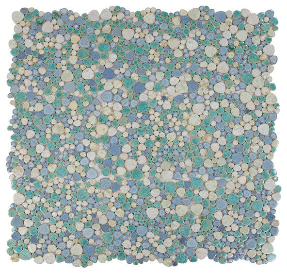 Mosaic Porcelain Tile Mancala Pebble Series - Sea Pebble - Floor Wall