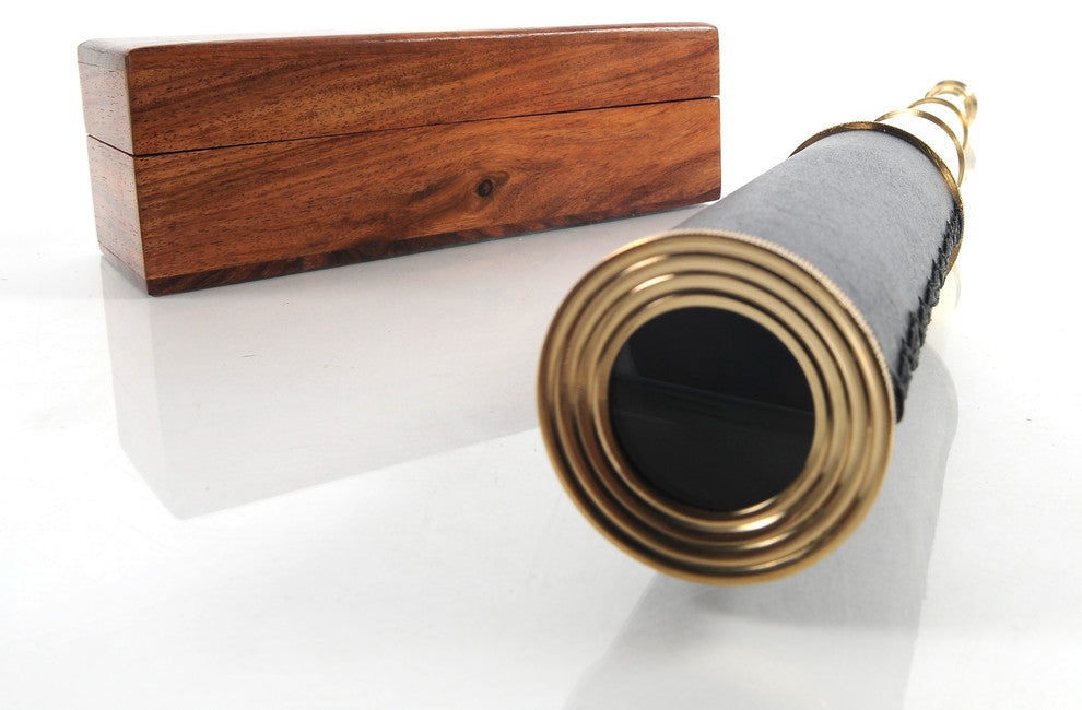 Handheld Telescope In Wood Box