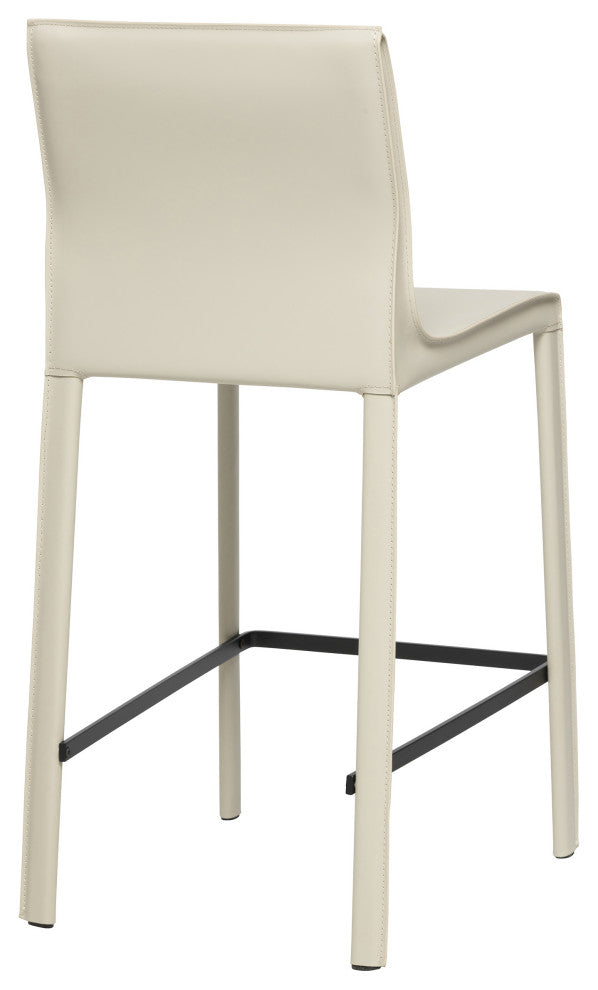 Elite Living Stan Leather 26" Counter Height Bar Stool, Stone