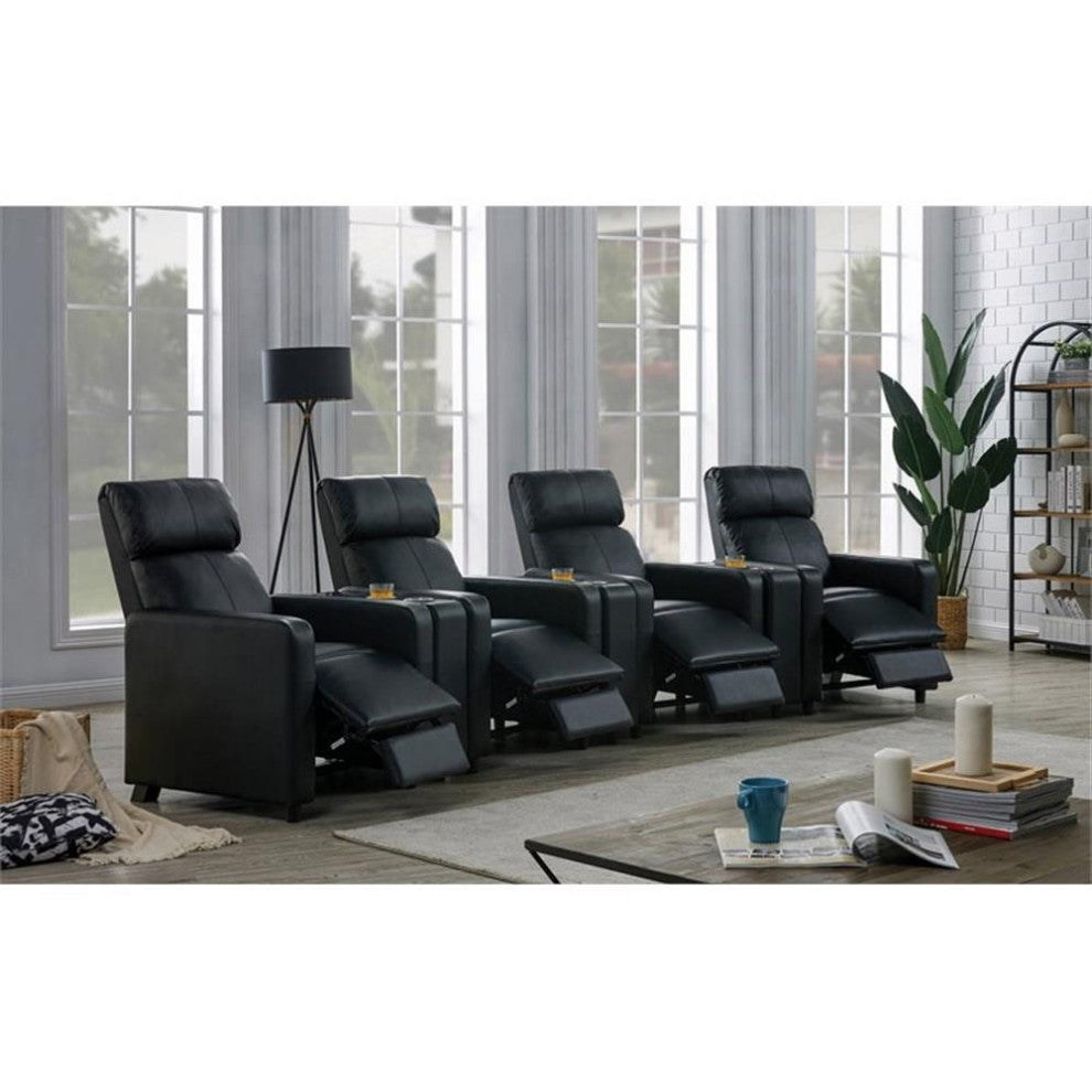 Coaster Toohey 7-piece Faux Leather Recliner Set with Three Consoles B