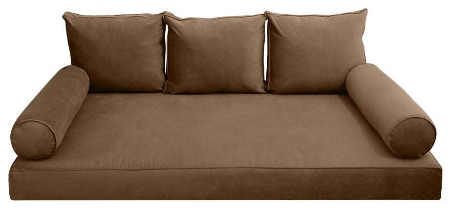 STYLE V3 Full Velvet Pipe Trim Indoor Daybed Mattress Pillow |COVER ON