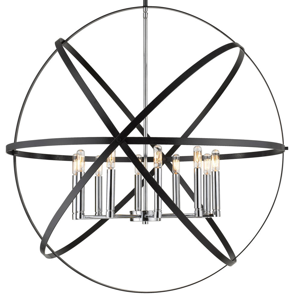 Z-Lite 463-36 Cavallo 10 Light 36"W Globe Chandelier - Hammered Black