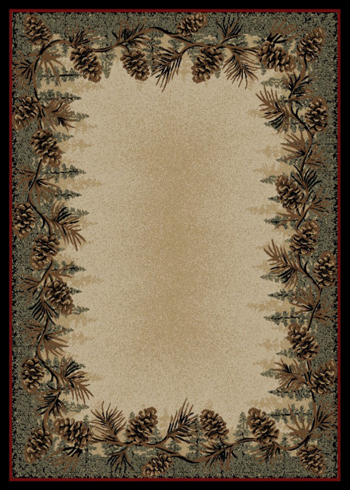 Mount Le Conte Pine Cone Lodge Area Rug, 5'3