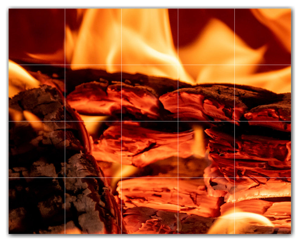 Fire Ceramic Tile Wall Mural Hz500602-54m. 30" X 24"
