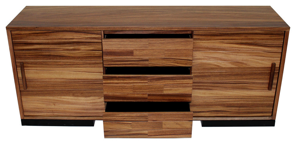 Madeira Solid Parota Wood Sliding Door Sideboard, Media Console
