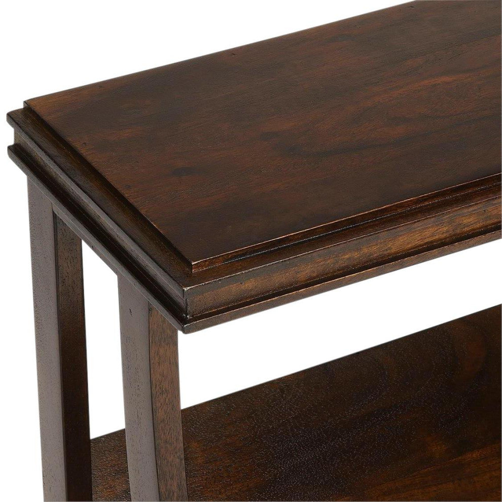 Transitional Brown Pascal Side Table