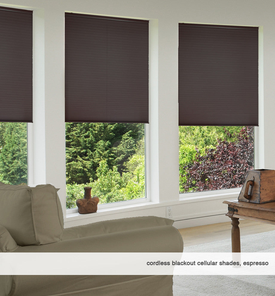 Blackout Cordless Cellular Shades, 70Wx46H, Daylight