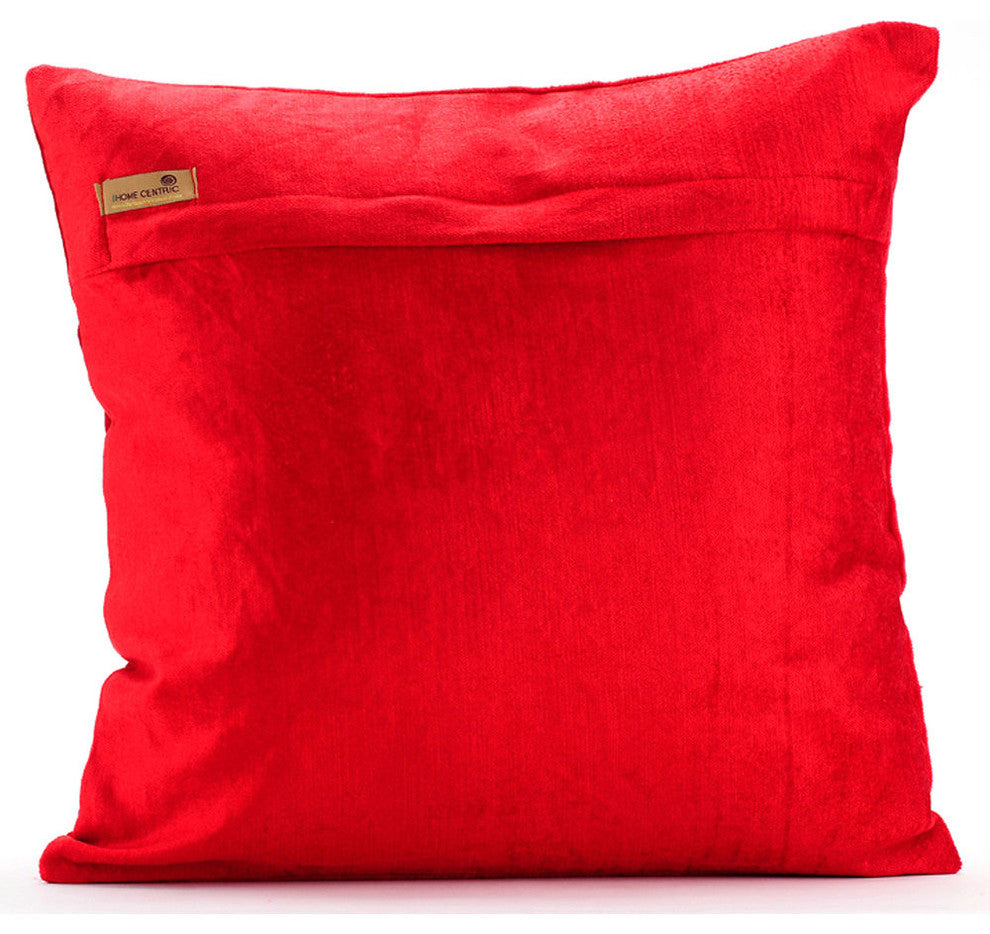 Red Velvet Pillows 20"x20" Decorative Pillows, Red Velvet Crystal