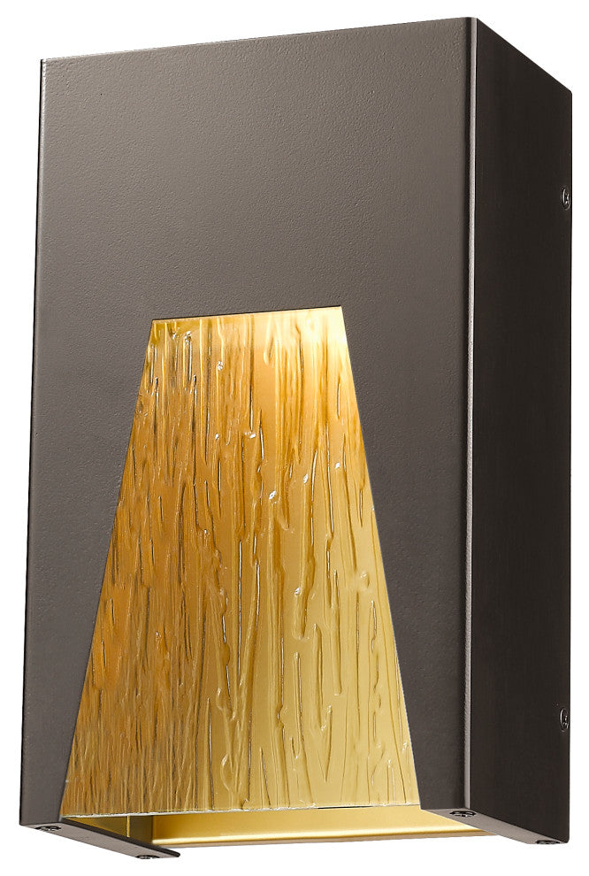 Millenial Collection 1 Light Outdoor Wall Light in Bronze Gold Finish
