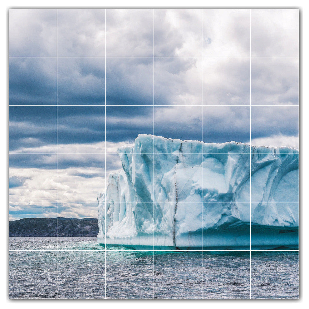 Glacier Ceramic Tile Wall Mural HZ500729-66XL. 72" x 72"