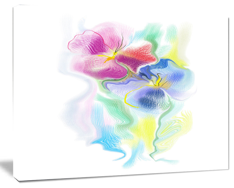 Colorful Floral Watercolor Sketch, Extra Large Floral Wall Art, 40"x30