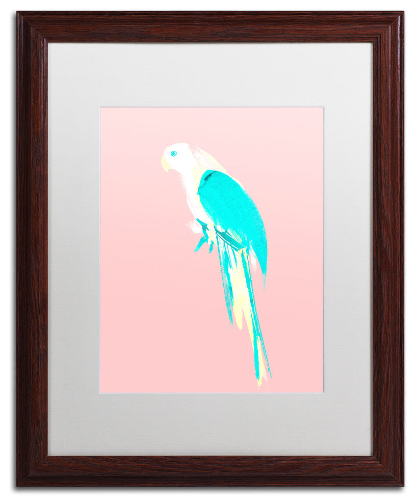 Robert Farkas 'Summer Parrot' Art, Wood Frame, White Mat, 20x16