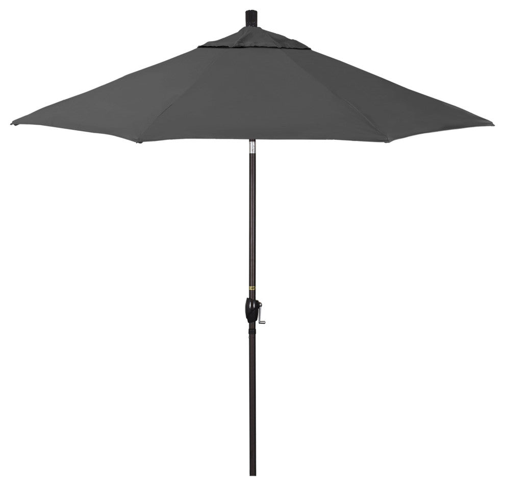 9' Patio Umbrella Bronze Pole Push Button Tilt Crank Lift Pacific Prem